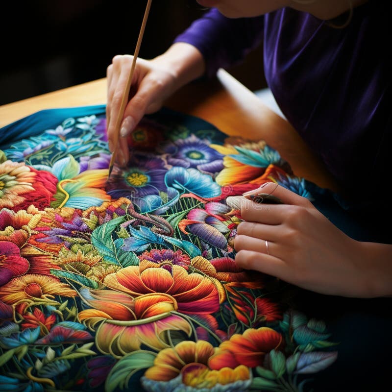 Stitched Wonders: Intricate Embroidery in Every Stitch Stock ...