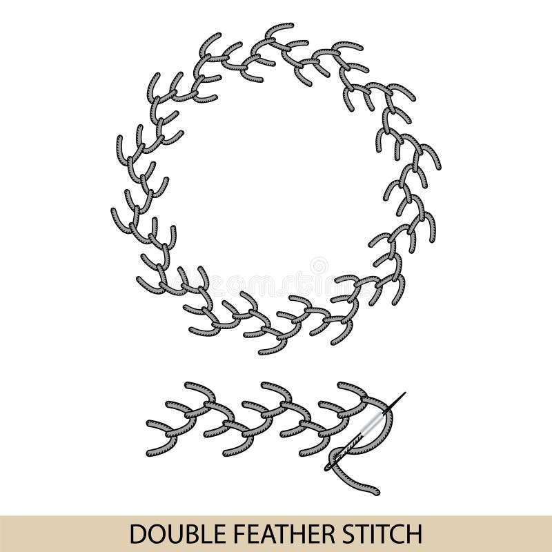 Stitches DOUBLE FEATHER Stich Type . Collection of Thread Hand ...