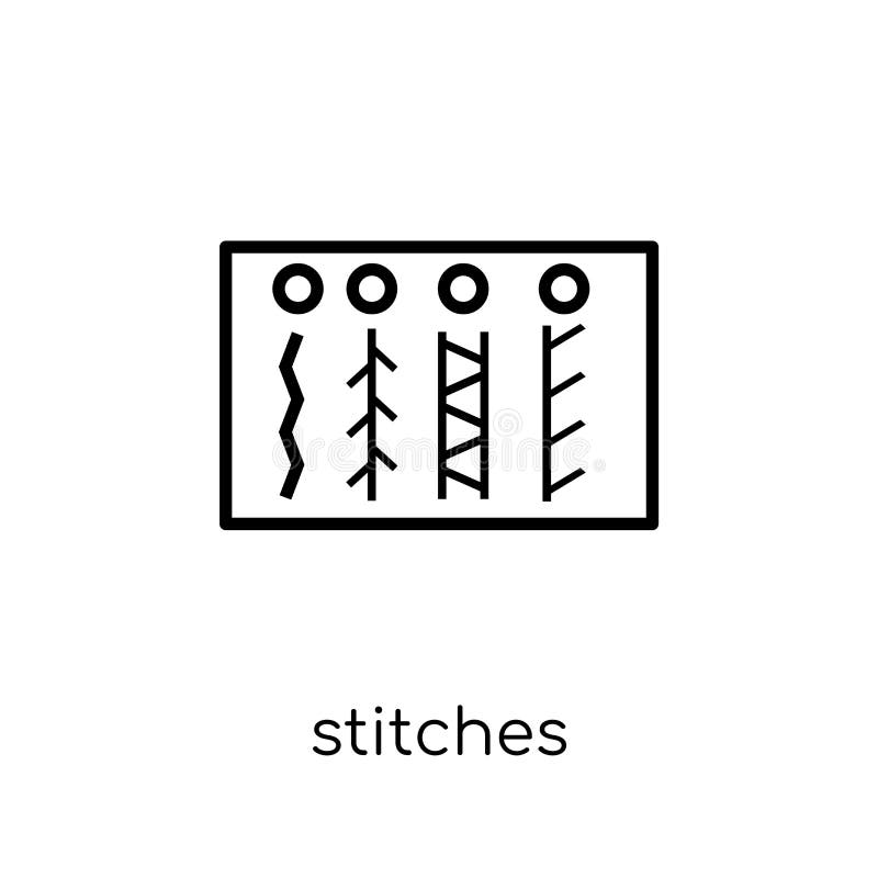 Outline Stitches Vector Icon. Isolated Black Simple Line Element ...