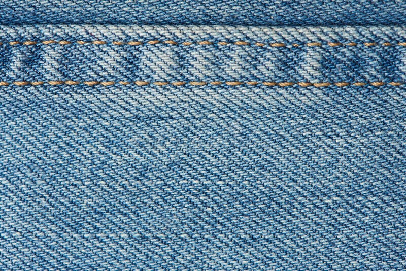Stitches on Light Blue Jeans Stock Image - Image of cloth, closeup ...