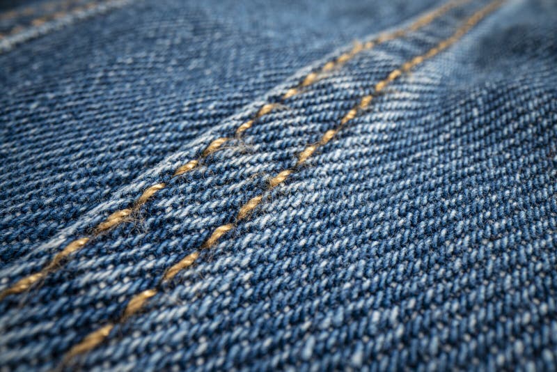 Stitching on a Blue Denim Jacket Stock Image - Image of detail ...