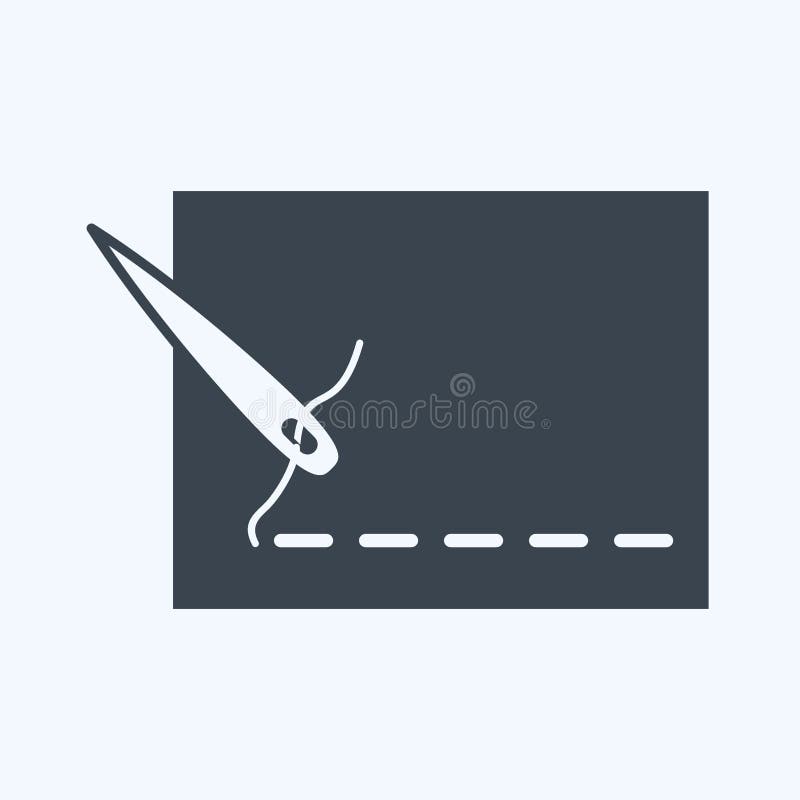 Stitching Lines Icon in Trendy Glyph Style Isolated on Soft Blue ...
