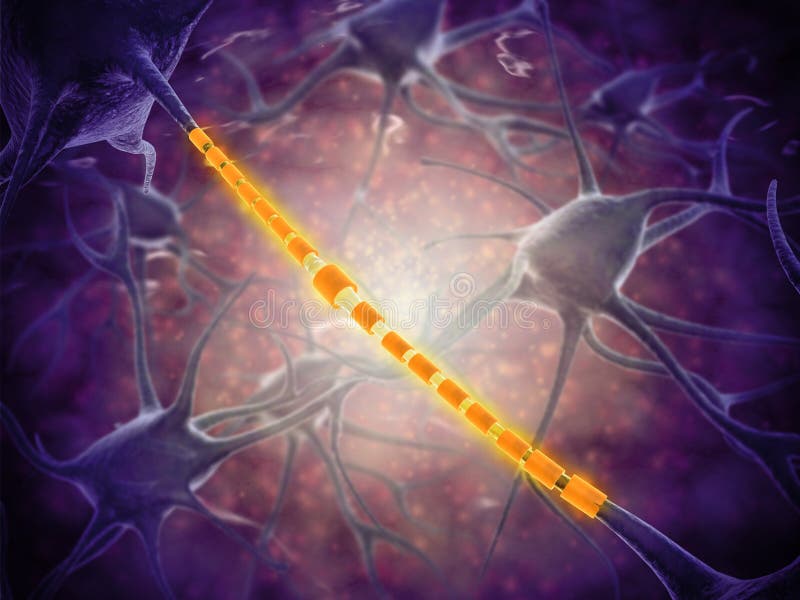 Conceptual Image of a Neuron Lightning Signal Passing. Stock ...