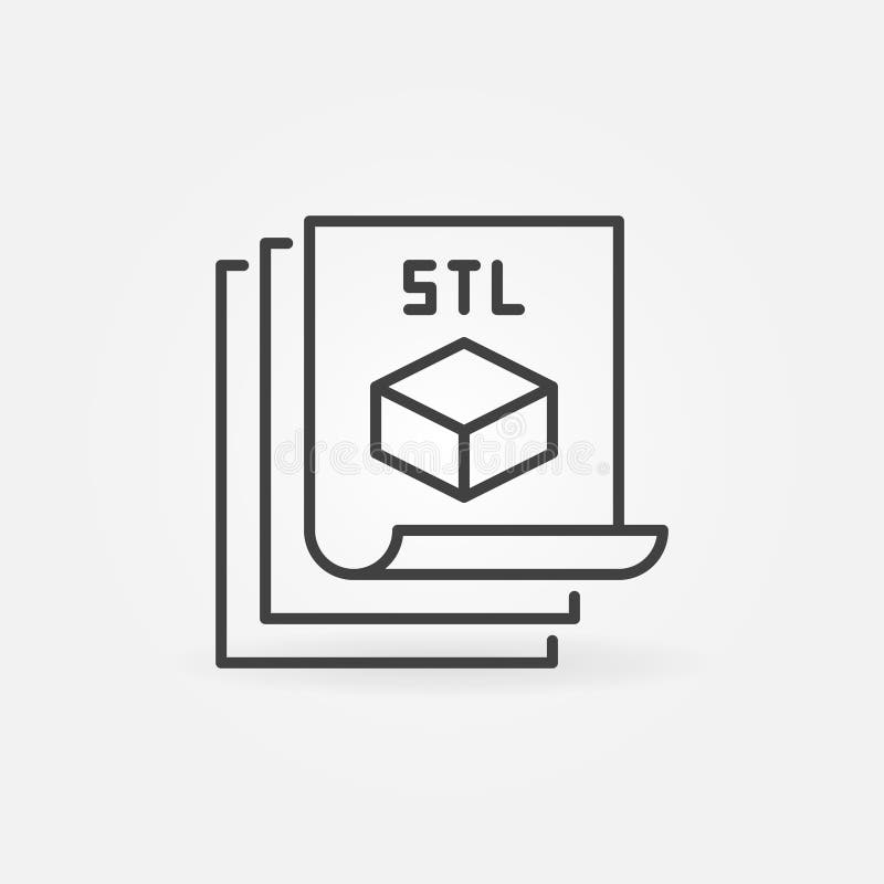 STL Files for 3D Printing Vector Concept Outline Icon Stock ...