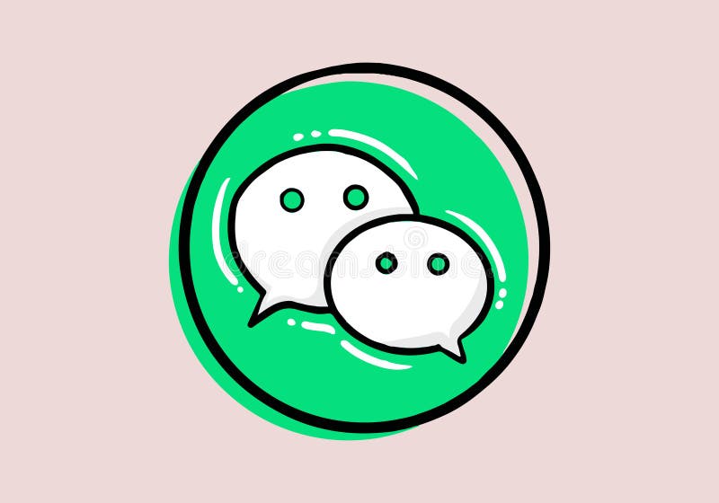 WeChat - Button for Social Media, Phone Icon Symbol Logo of WeChat ...