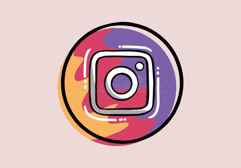 Instagram - Button for Social Media, Phone Icon Symbol Logo of ...