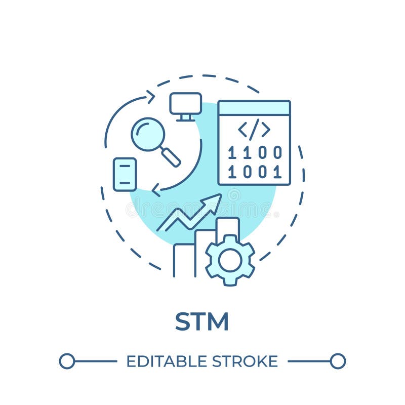 STM soft blue concept icon stock illustration. Illustration of isolated ...
