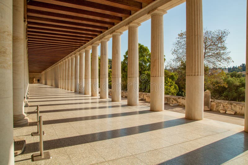 Stoa of Attalos in Ancient Agora of Athens Editorial Photo - Image of ...