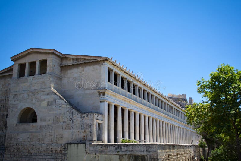 Stoa of Attalos, Athens-Greece Stock Photo - Image of archaeological ...