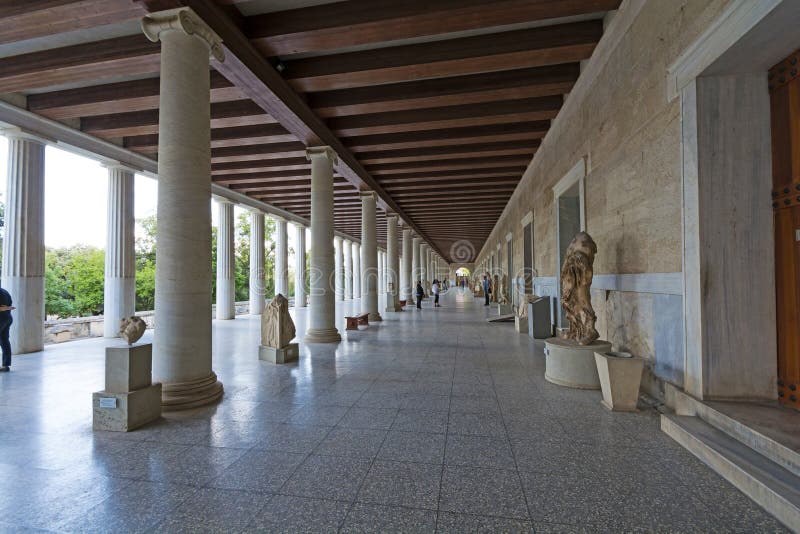 Stoa of Attalos, Athens-Greece Editorial Image - Image of ...