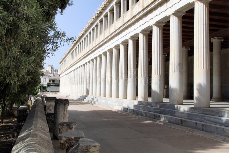 Stoa of Attalos, Athens, Greece Stock Photo - Image of hellenistic ...