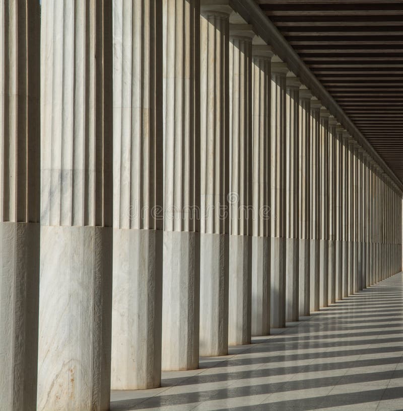 Stoa of Attalos in Athens stock image. Image of historic - 50256737