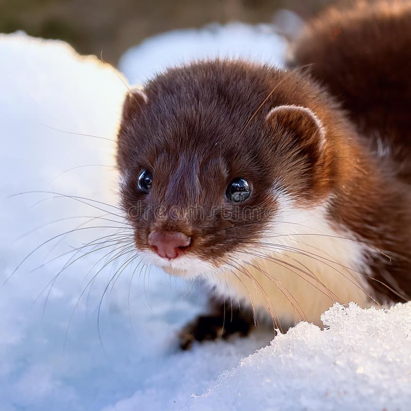 Stoat in the Snow, AI Generated Stock Illustration - Illustration of ...