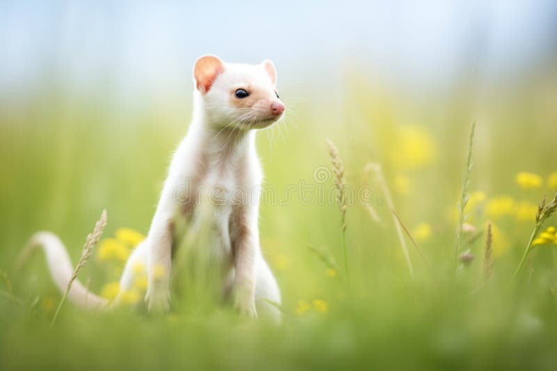 Stoat with Summer Coat Transitioning To Winter White Stock Illustration ...
