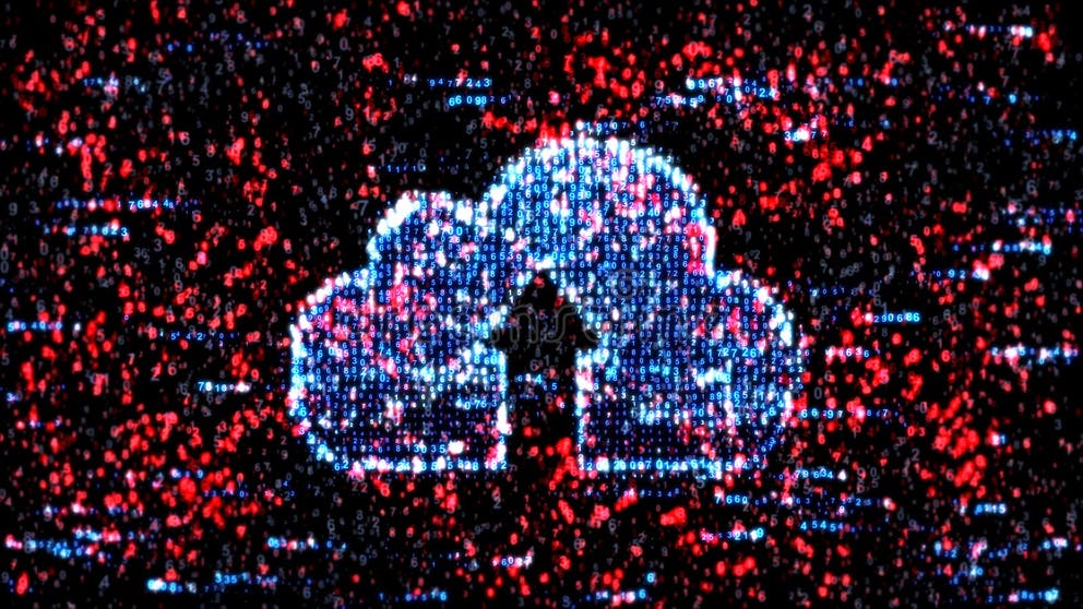 Stoccaggio Della Nuvola E Codice Macchina Codice Di Rosso Del Computer ...