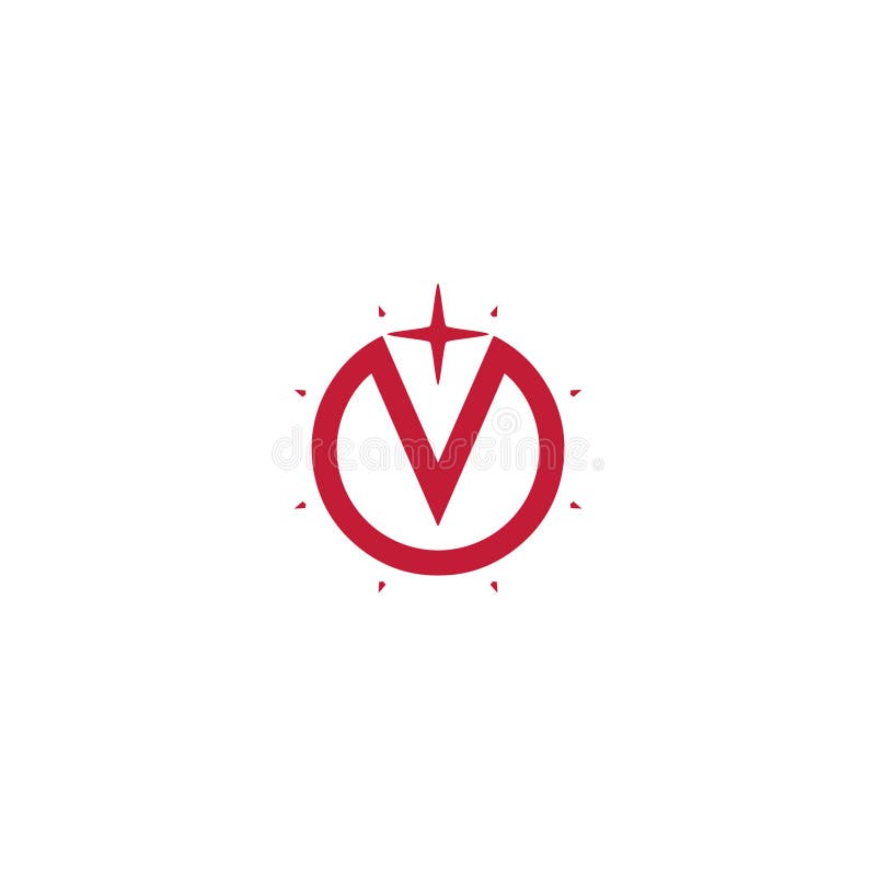 Star Icon in V Logo Red Color V Icon Stock Vector - Illustration of ...