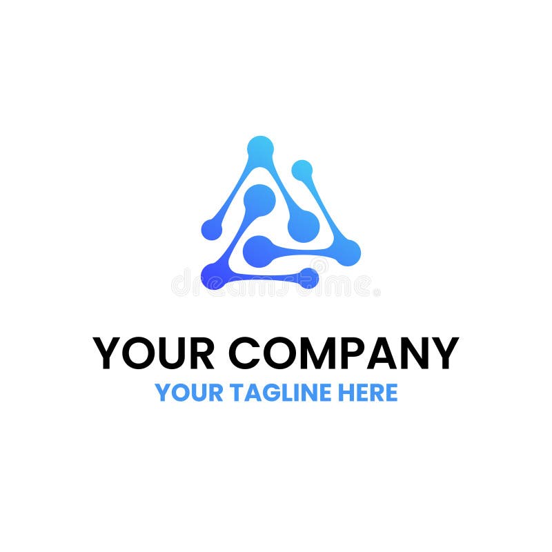 Triangle Dot Connect Data Logo Stock Vector - Illustration of hosting ...
