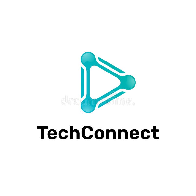 Play Button Triangle Dots Connect Logo Stock Vector - Illustration of ...