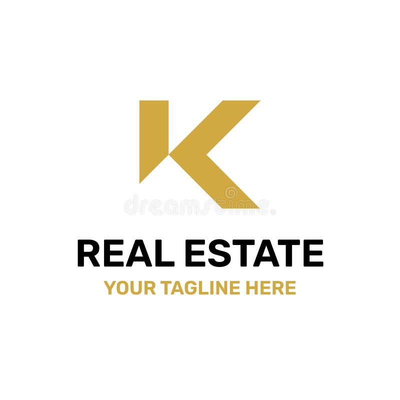 Initial K Letter House Real Estate Logo Design Stock Vector ...