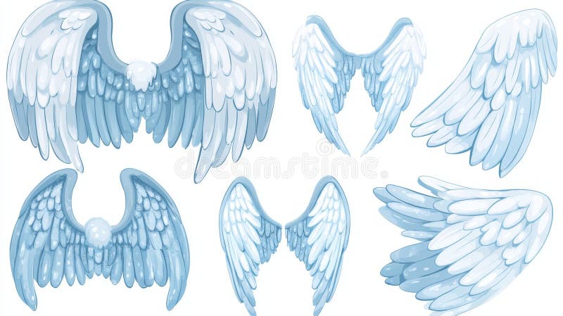 The Stock Angel Wings Element Set Has a Transparent Background Stock ...