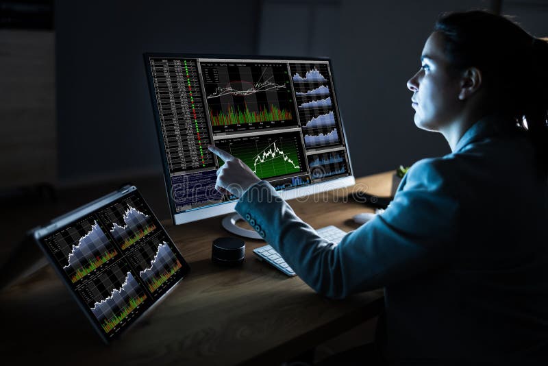 Stock Broker Trading in a Bull Market Stock Image - Image of analyst ...