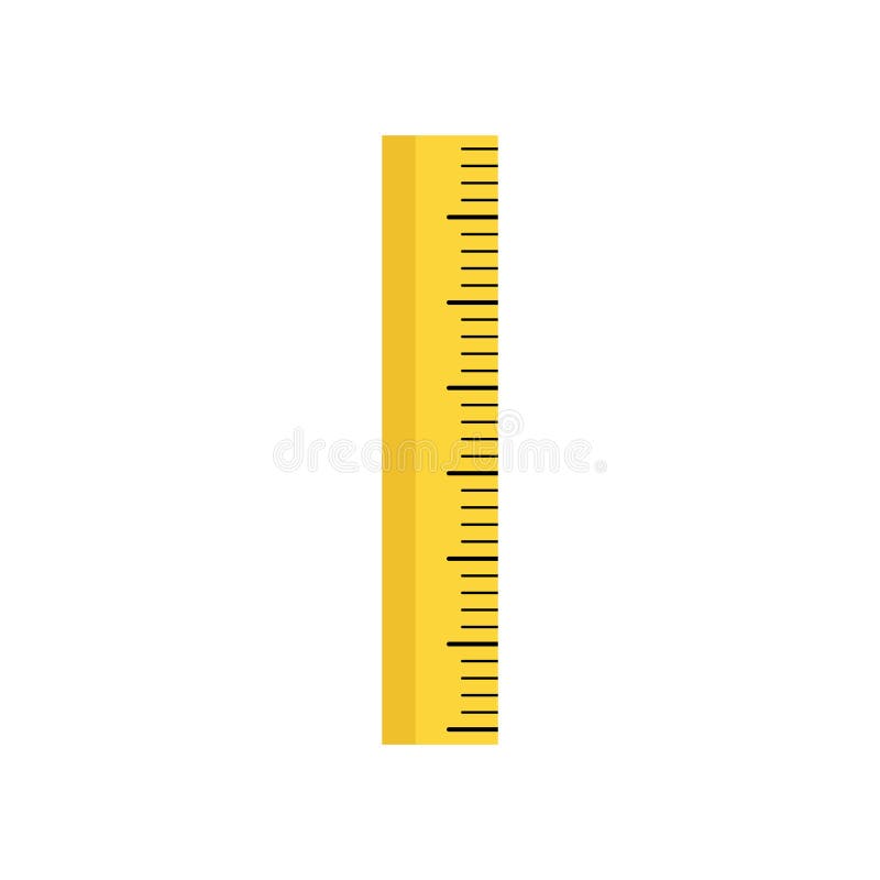 Yellow ruler illustration with black measurement markings, depicted ...