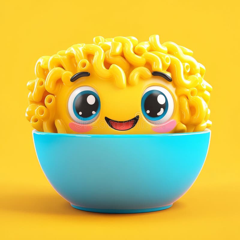(Stock) Cartoon Macaroni and Cheese Bowl Stock Photo - Image of food ...