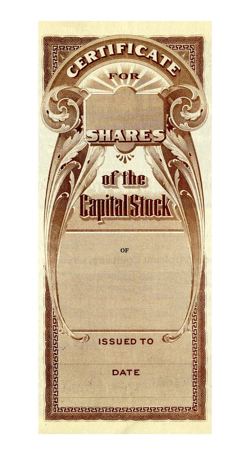 Stock Certificate stock photo. Image of retro, value, shares - 339064