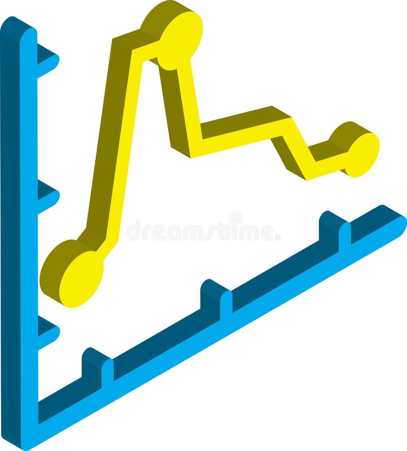 Stock Chart Illustration in 3D Isometric Style Stock Vector ...