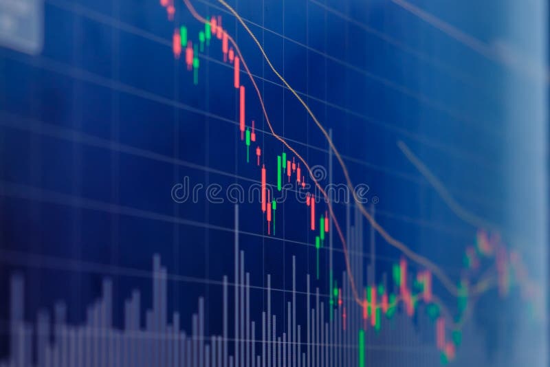 Stock chart on lcd monitor stock image. Image of economy - 62722425