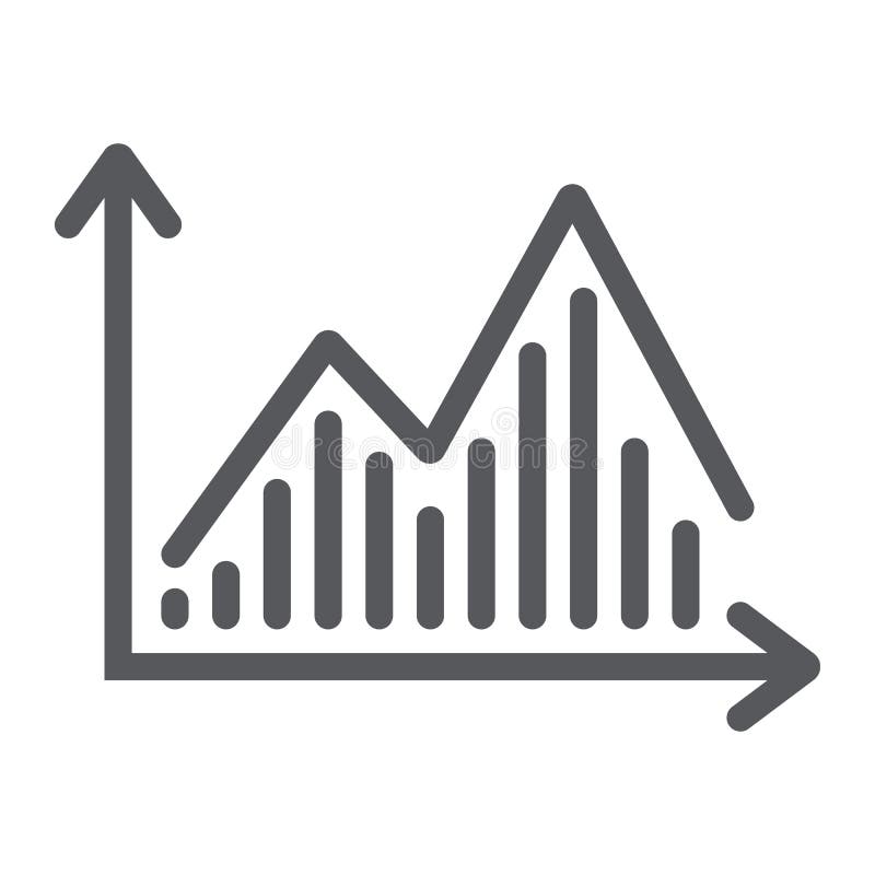 Diagram Line and Glyph Icon, Report and Graph, Growth Chart Sign, Vector Graphics, a Linear ...