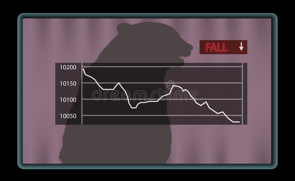 Stock Chart with Red Fall Indicator Stock Vector - Illustration of ...