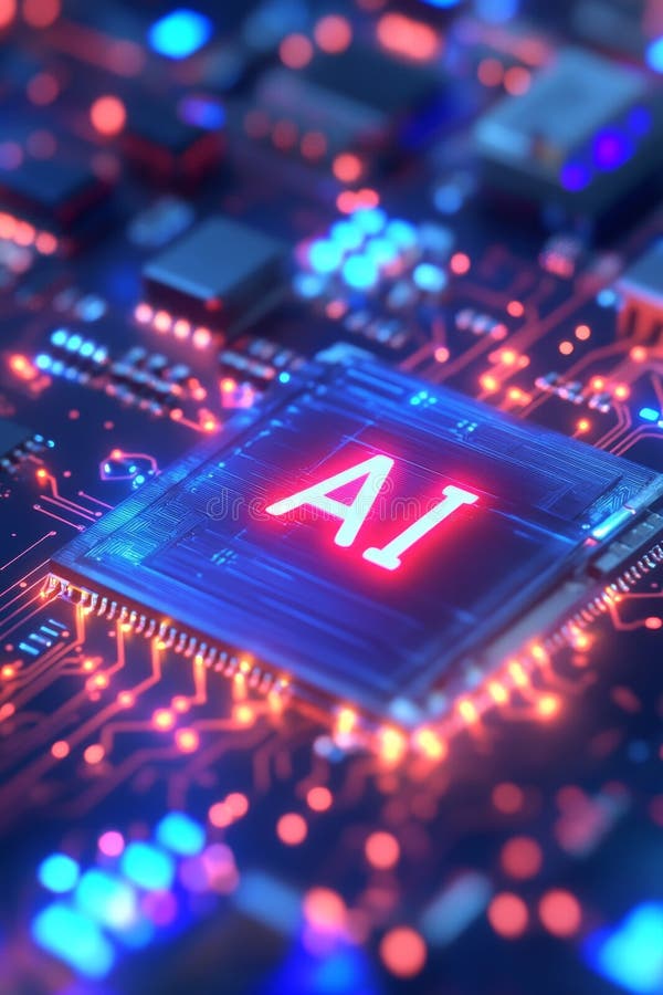 The Stock Chip Concept. an AI-optimized Circuit Board Stock Image ...