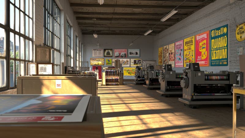 An Stock Color Printing Machine in Operation. Printing House ...