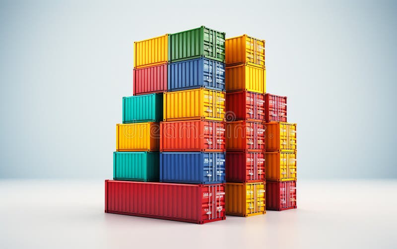 Stock Container on Transparent Background -Generative Ai Stock Image ...