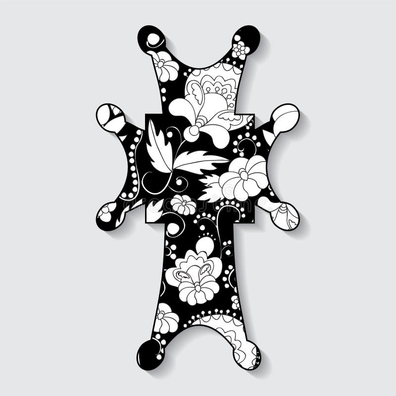 Stock Cross on the Grey Background Stock Vector - Illustration of ...