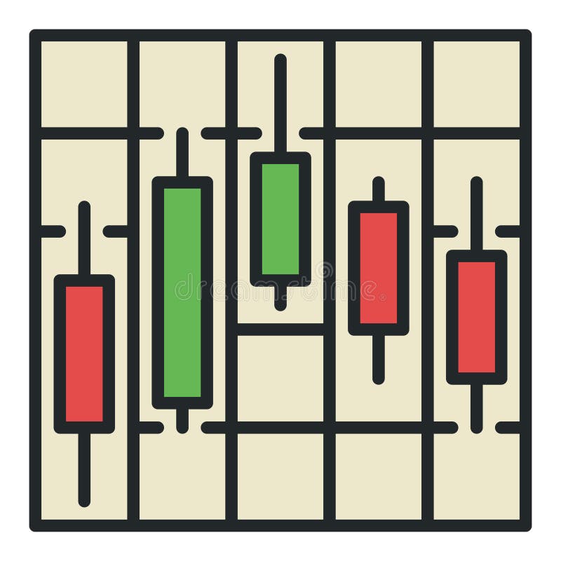 Stock or Crypto Candlestick Chart Vector Colored Icon or Symbol Stock ...