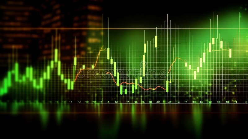 Stock, Cryptocurrency Chart Trader. Business Growing with Virtual ...