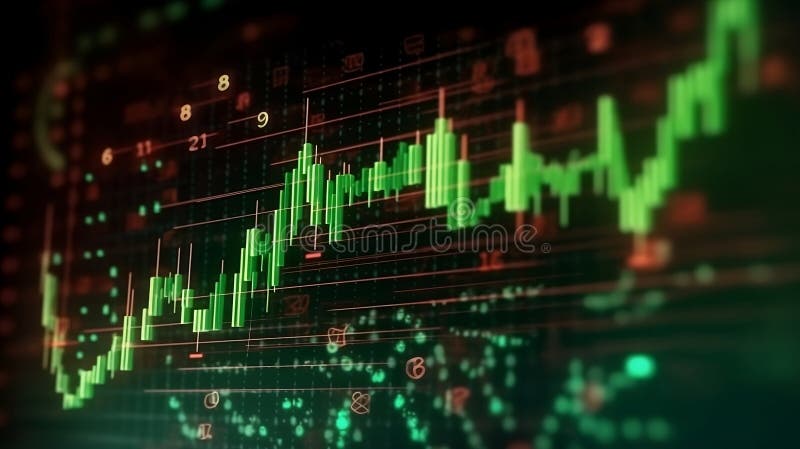 Stock, Cryptocurrency Chart Trader. Business Growing with Virtual ...