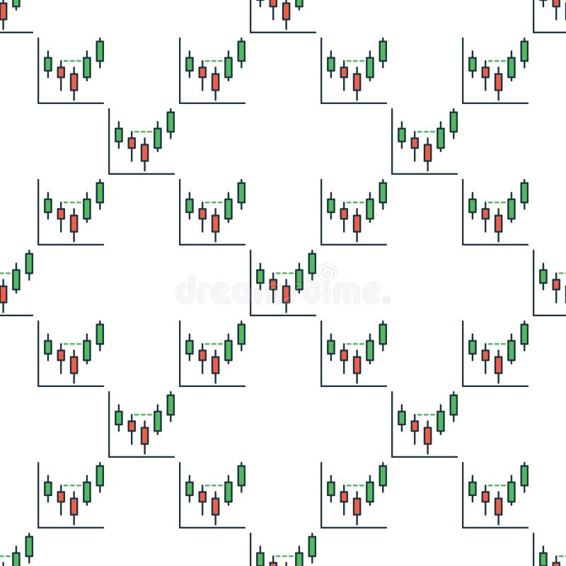 Stock and Cryptocurrency Charts Vector Colored Seamless Pattern Stock Illustration ...