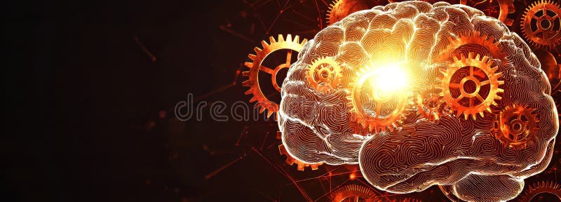Stock Development Concept of a Creative AI Brain. Banner Image. Stock ...