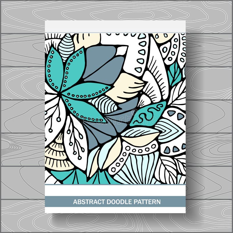 Stock Doodle Floral Poster. Hand Draw Pattern Stock Illustration ...