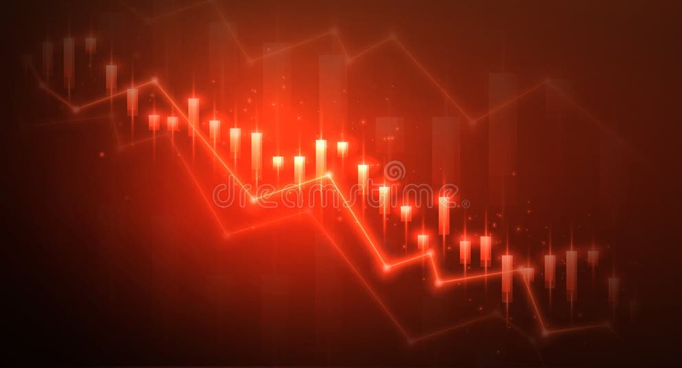 Stock and Economic Crisis Graph Background. Trade Exchange, Financial Decrease Stock ...