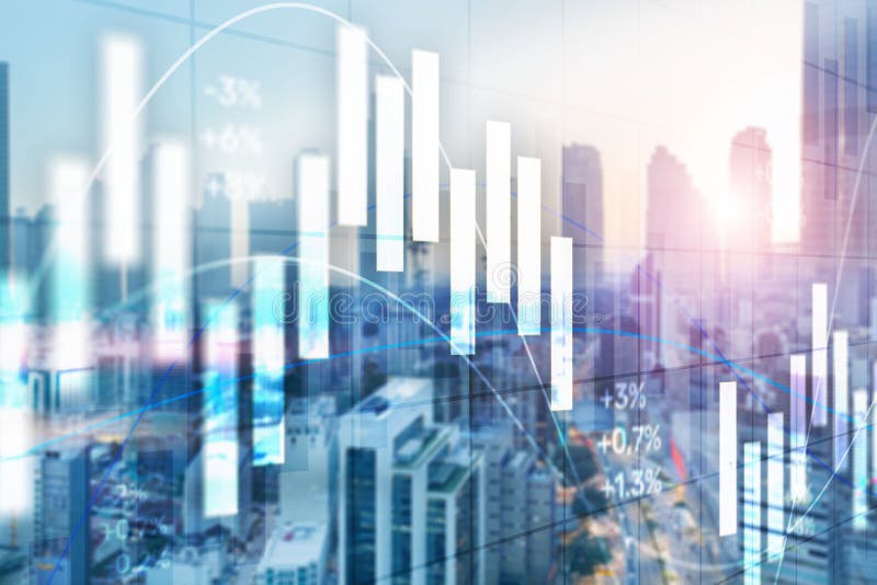 Stock Exchange Background. Abstract Finance Wallpaper. Blurred Traders ...