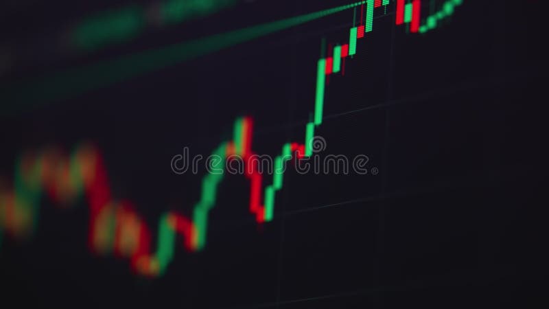 Stock Exchange Bar Chart. Close Up of Decrease and Increase Bitcoin ...