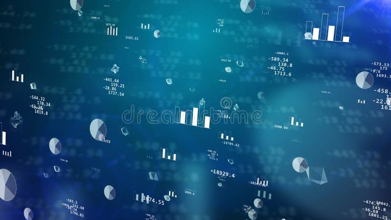 Stock Exchange Charts with Glittering Graphs Stock Illustration ...