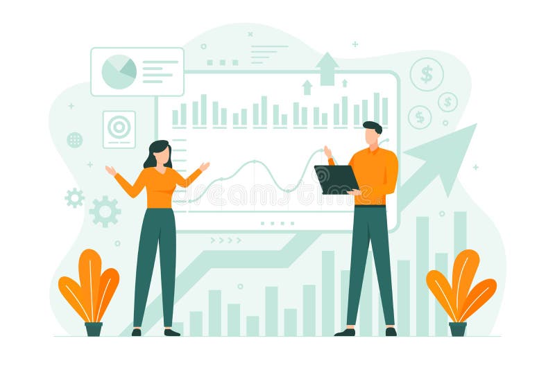 Stock Exchange Data Illustration Vector Illustration Stock Illustration ...