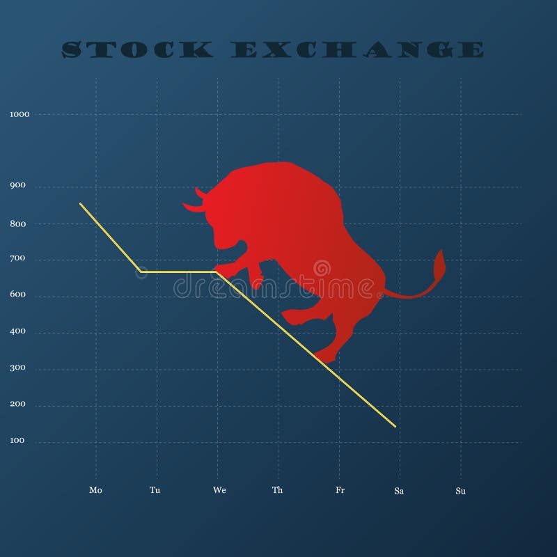 Stock Exchange Design with Red Bull Stock Vector - Illustration of ...