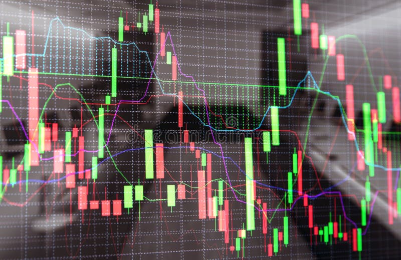 Stock Exchange Graph on Empty Blurred Meeting Room in Company Office ...