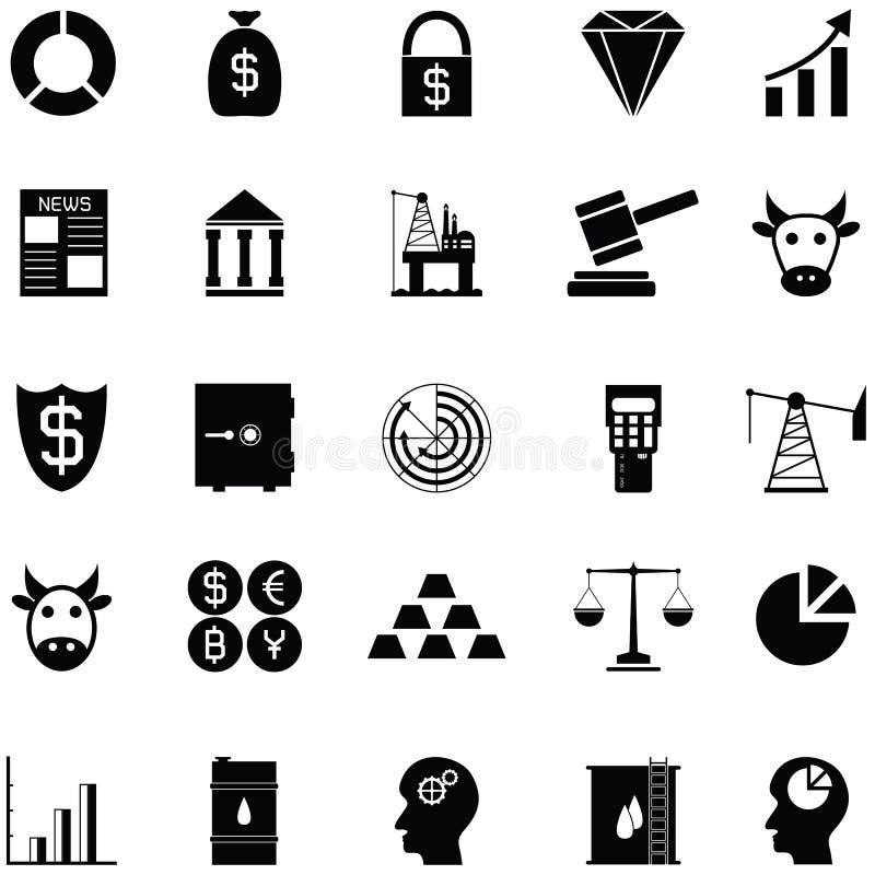 Stock exchange icon set stock vector. Illustration of vector - 120572327